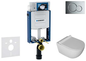 Geberit Kombifix - Set předstěnové instalace, klozetu Gaia a sedátka softclose, tlačítko Sigma01, lesklý chrom SANI15CA1104