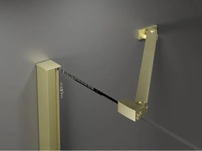 Mexen Velar Duo, posuvné sprchové dveře do otvoru 200 cm, 8mm šedé sklo, zlatá matná, 871-200-000-42-55