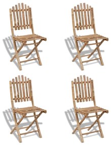 Skládací zahradní židle 4 ks bambus - Default Title