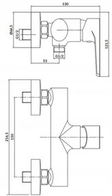 Cersanit Moduo - sprchová baterie, chrom, S951-353