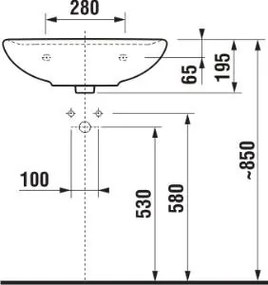 JIKA LYRA PLUS umyvadlo 60cm, s otvorem, bílá, H8143830001041