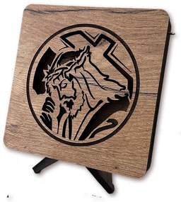Li-Go "Ježíš a kříž" lampa 19x19cm provedení povrchu: dub světlý