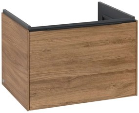 Villeroy & Boch - Umyvadlová skříňka, 62x43x48 cm, 1 zásuvka, Oak Kansas/černá C57501RH
