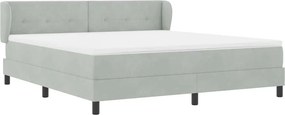 Postel s boxspringem s čelo Světle šedá 180 x 200 cm samet 3340400