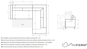 Tmavě šedá sametová rozkládací rohová pohovka (levý roh) Lofty Lilly – Miuform