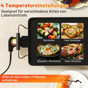 Costway 70 cm Elektrická grilovací deska Teppanyaki Gril Nepřilnavý povrch