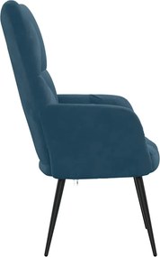 Relaxační křeslo modré samet 328083