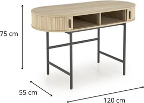 Psací stůl B51 dub přírodní/černý