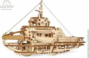 Ugears 3D dřevěné mechanické puzzle Remorkér / od 14 let / 169 dílků /