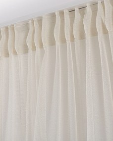 Záclona voálová jednoduchá s řasící páskou barva zlatá látka poloprůhledná, lesklé, pletený vzor