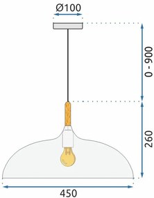 Toolight Anzo, stropní svítidlo 1xE27, APP179-1CP, šedá, OSW-00183