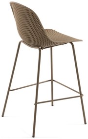OnaDnes -20% Béžová plastová barová židle Kave Home Quinby 75 cm
