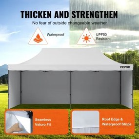 Vyskakovací stan Venkovní altánek 3,05 × 6,1 m s bočnicemi a taškou Bílá