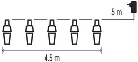 LED venkovní řetěz – 10x párty žárovky, 4,5m studená bílá  - EMOS - LED venkovní svítidla > LED světelné řetězy