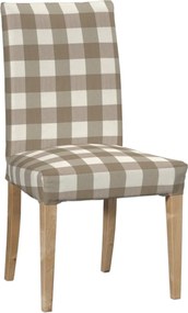 Potah na židli IKEA  Henriksdal, krátký barva béžová látka vzorované