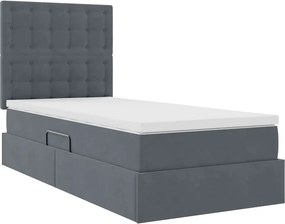 Postel s úložným prostorem a matrací Tmavě šedá 100 x 200 cm 3372130