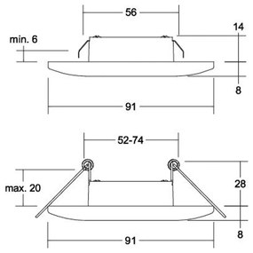 BRUMBERG Adapt LED bodovka downlight, nikl matný