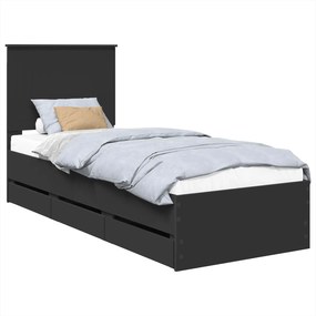 Rám postele se zásuvkou Černá 75 x 190 cm Inženýrské dřevo 3411167