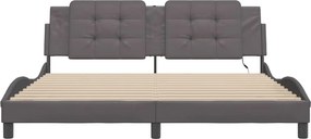 Rám postele s LED bez matrace Zadar šedý 180 x 200 cm 3214127