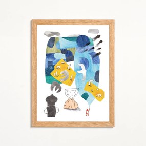 Pavla Baštanová | Olivie a moře Rám: Černý, Velikost: 30 x 20 cm