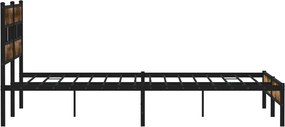 Kovový rám postele bez matrace kouřový dub 183 x 213 cm 3308483