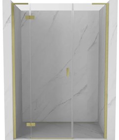 Mexen Mist-H L sprchové dveře otočné levé 150 cm, transparentní, zlaté kartáčované - 8A5L-150-001-55-00-L