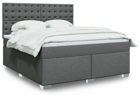 Box spring postel s matrací tmavě šedá 180x200 cm textil 3290582