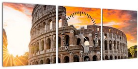 Obraz - Koloseum v Římě (s hodinami) (90x30 cm)