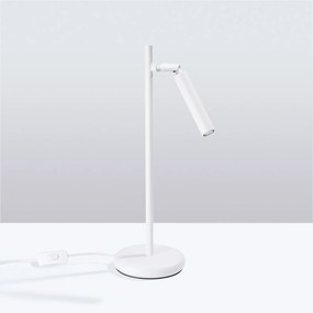 Stolní lampa Pastelo, 1x bílé kovové stínítko