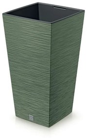 PROSPERPLAST Květináč - FURU SQUARE Rozměr: 26,5x26,5 cm, Barva: zelená