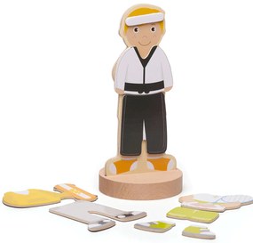 Bigjigs Toys Magnetické oblékací puzzle sportovní aktivity