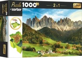 Trefl - Puzzle - 2v1 Dolomity, Itálie s třídičem / 1000 dílků / 68.3 x