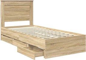Rám postele s čelo Sonoma dub 100 x 200 cm Inženýrské dřevo 3410199