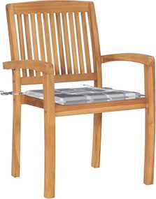 Stohovatelné zahradní židle s poduškami 4 ks masivní teak 3073224