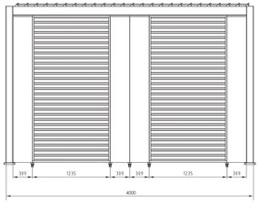 BIZZOTTO Antracitová hliníková pergola s uzavíracími lamelami OCEAN 3x4m 0795772