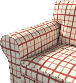 Potah na pohovku IKEA  Ektorp 3-místná, nerozkládací barva červená látka vzorované