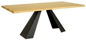 Drewmax Jídelní stůl ST370 S160 masivní dub dub bělený černá matná