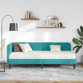 Rohový rám postele Tyrkysová 80 x 200 cm samet 3394142