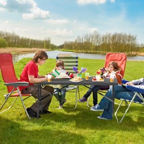 Costway Skládací kempingový stůl s HDPE stolní deskou a rukojetí – – 152 × 70 cm