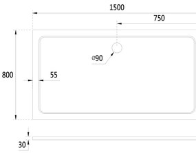 Olsen Spa Venets 150 x 80 x 3 cm VANKOBD8015 sprchová vanička