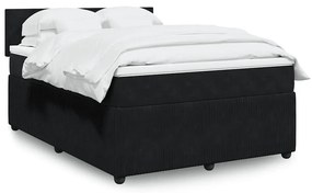 Box spring postel s matrací černá 140 x 190 cm samet 3290030