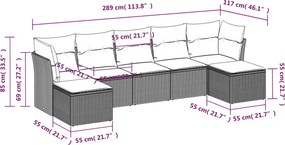 8dílná zahradní sedací souprava s poduškami černá polyratan 3218035