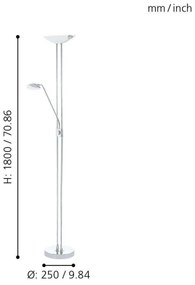 Eglo 93875 - LED stmívatelná lampa BAYA 1 LED/20W + LED/2,5W lesklý chrom