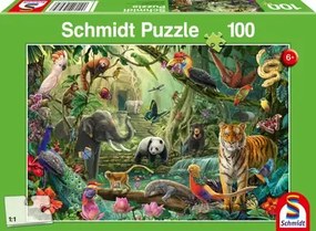 SCHMIDT Puzzle Pestrá džungle / 100 dílků / 36,1 x 24,3 cm