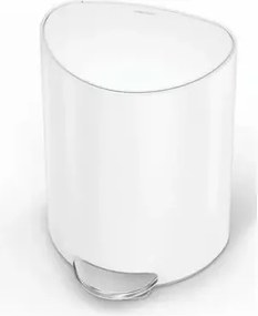 Simplehuman Pedálový odpadkový koš 6 l bílá / kapsa na sáčky / ocel