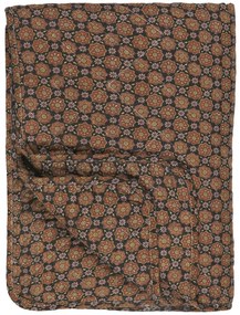 IB LAURSEN Prošívaný přehoz Rustic Brown Colours 130x180 cm, hnědá barva, textil