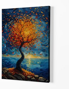 Obraz na plátně - Strom života Moře usíná FeelHappy.cz Velikost obrazu: 120 x 180 cm