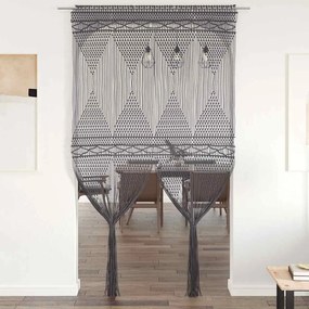 Macramé závěs antracitový 140 x 240 cm bavlna 323996