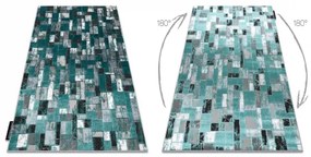 Moderní koberec DE LUXE 6768 Geometrický Strukturální, zelená / ant velikost 200x290 cm | krásné koberce cz