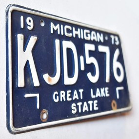 Americká SPZ Michigan 1973 Blue KJD-576